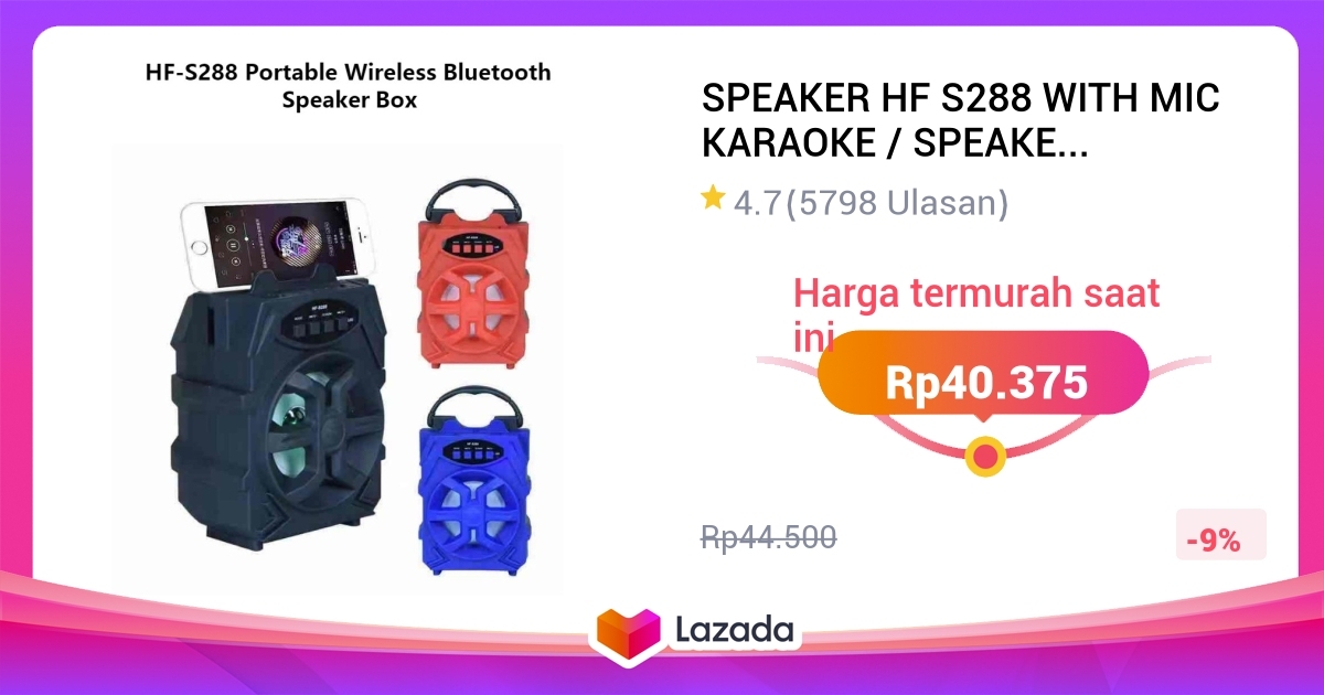 SPEAKER HF S288 WITH MIC KARAOKE / SPEAKER BLUETOOTH KARAOKE