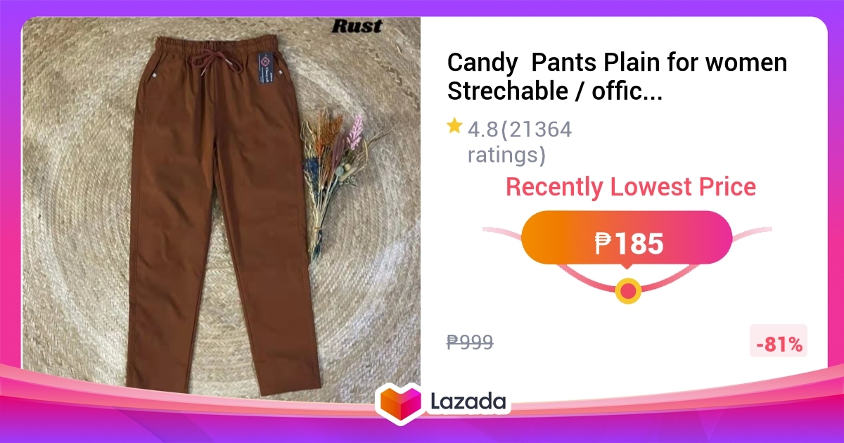 Candy Pants Plain for women Strechable / office Wearing Made in china.