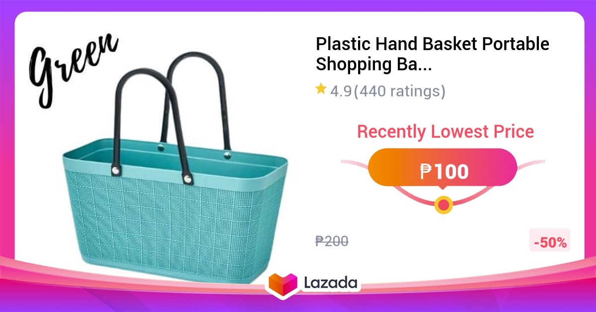 Plastic Hand Basket Portable Shopping Bag Multi-functional Storage ...