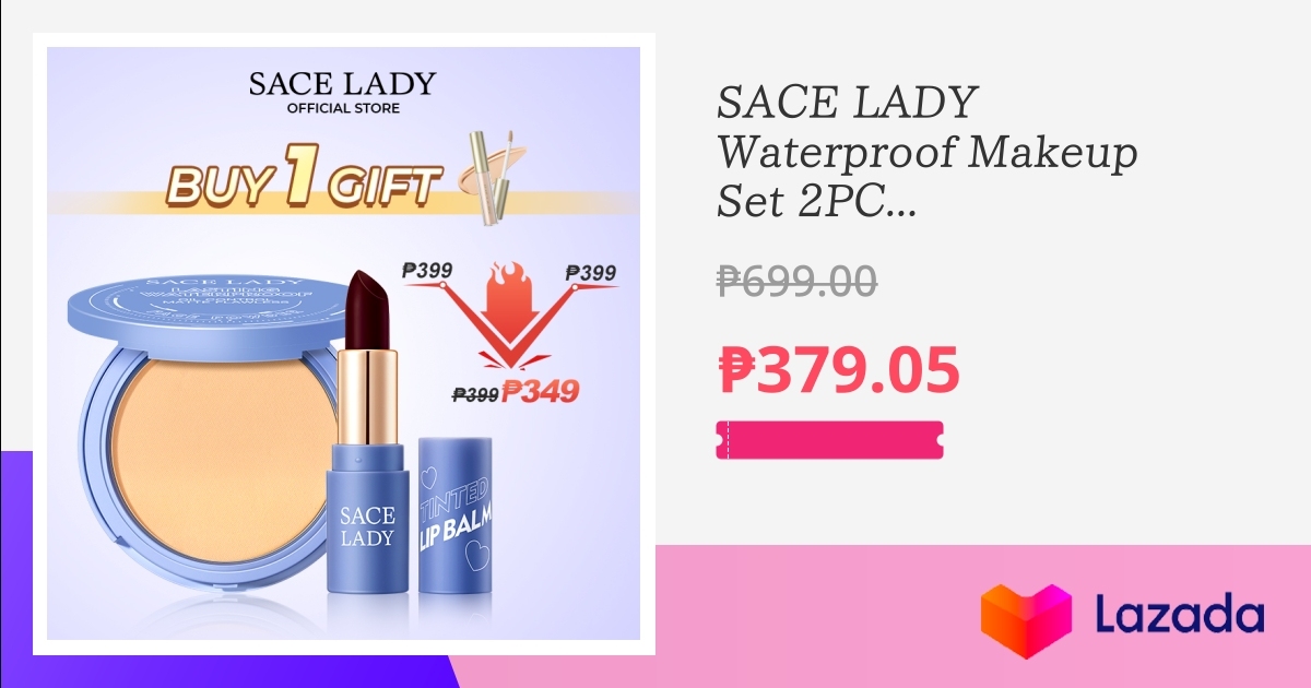 SACE LADY Waterproof Makeup Set 2PCS （High Pigment Lip Tint Long ...