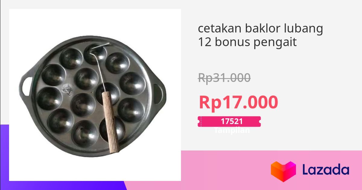 cetakan baklor lubang 12 bonus pengait