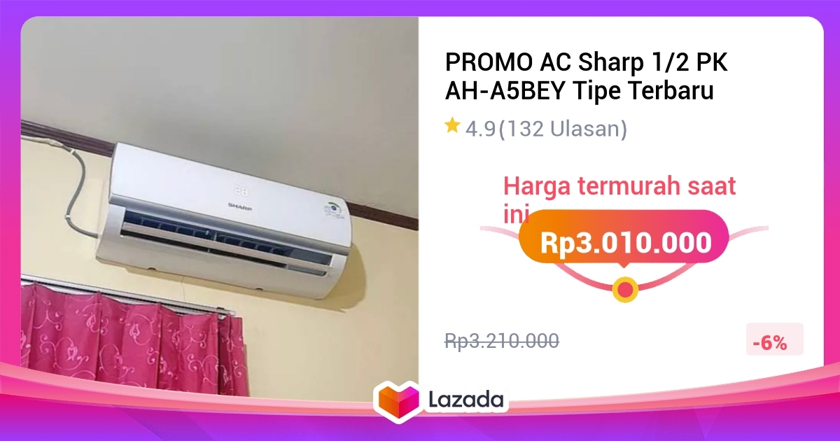 PROMO AC Sharp 1/2 PK AH-A5BEY Tipe Terbaru