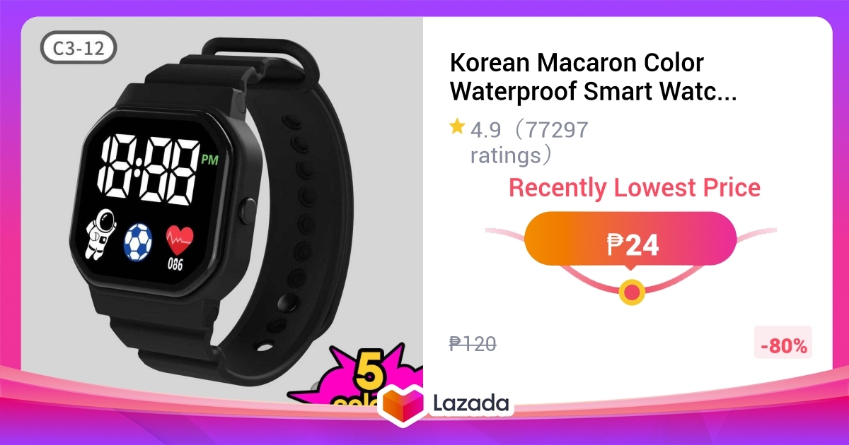 Korean Macaron Color Waterproof Smart Watch Unisex Student Sport Smart ...
