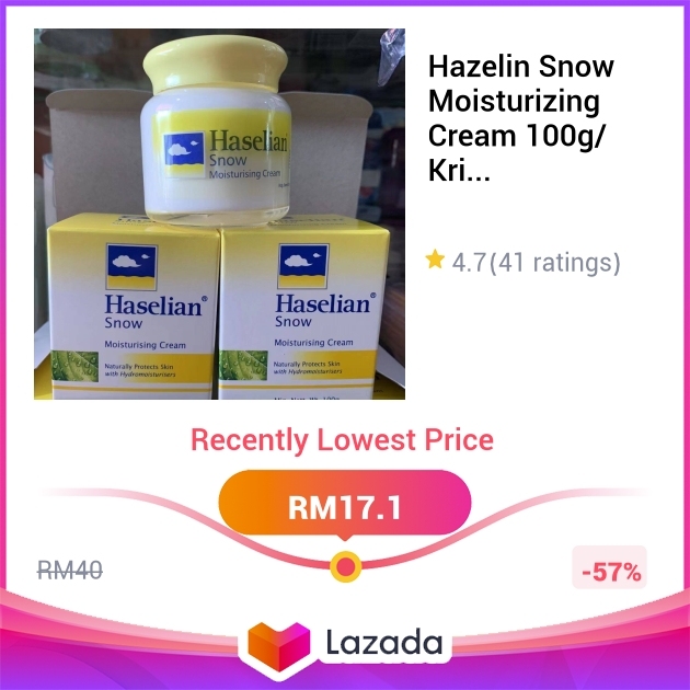 Hazelin Snow Moisturizing Cream 100g/ Krim Pelembab Muka Malaysia Spot