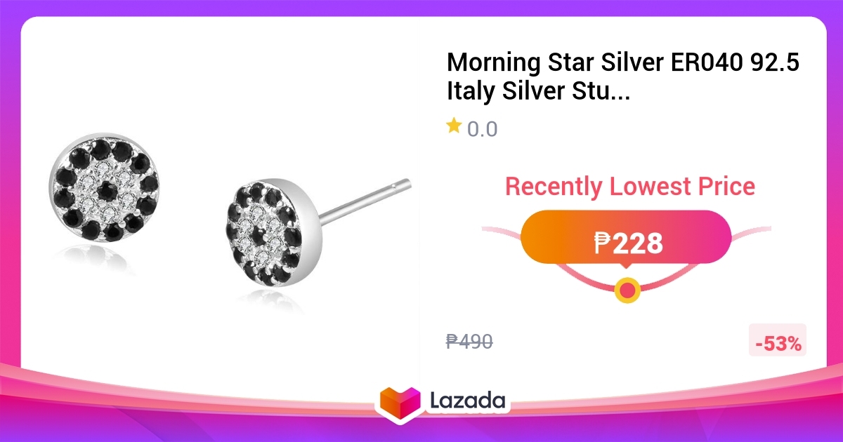 Morning Star Silver ER040 92.5 Italy Silver Stud Earring New Product ...