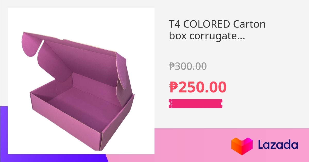 T4 COLORED Carton box corrugated packaging 10PCS PER PACK/Kraft Lowest ...