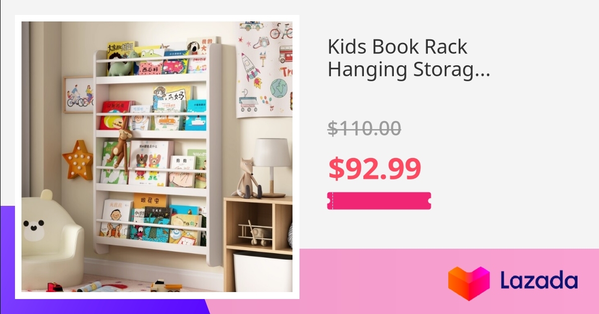 Kids Book Rack Hanging Storage Bookshelf Picture Book Rack For Display ...