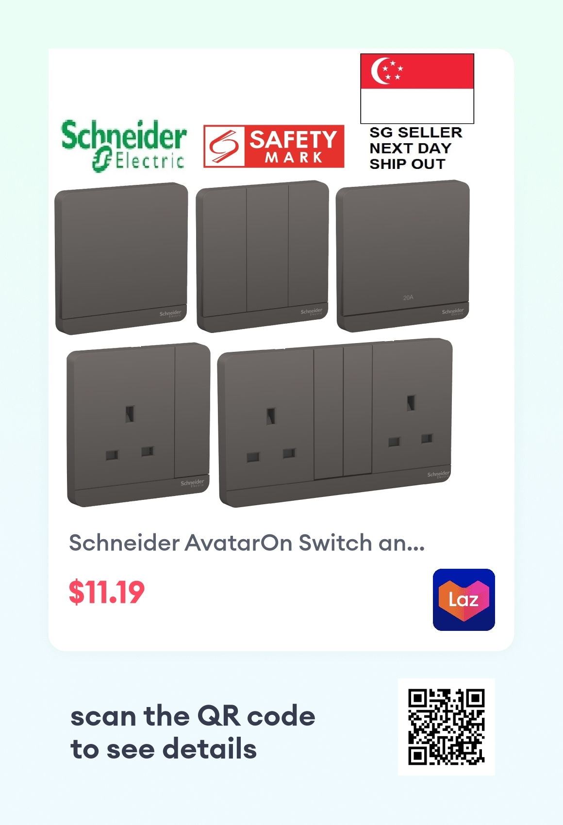 Schneider AvatarOn Switch and Socket Dark Grey Avatar On