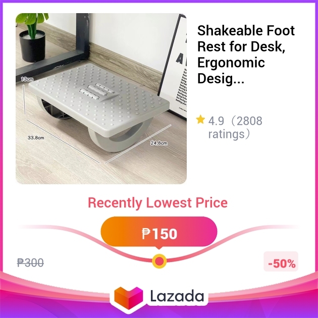 Shakeable Foot Rest for Desk, Ergonomic Design Foot Stool for Office Chair