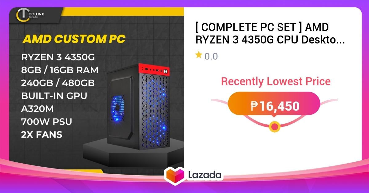 [ COMPLETE PC SET ] AMD RYZEN 3 4350G CPU Desktop Package with Built-in ...