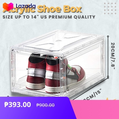 Acrylic Shoe Box Front Drop Magnetic and Clear Shoe Box for Sneaker ...