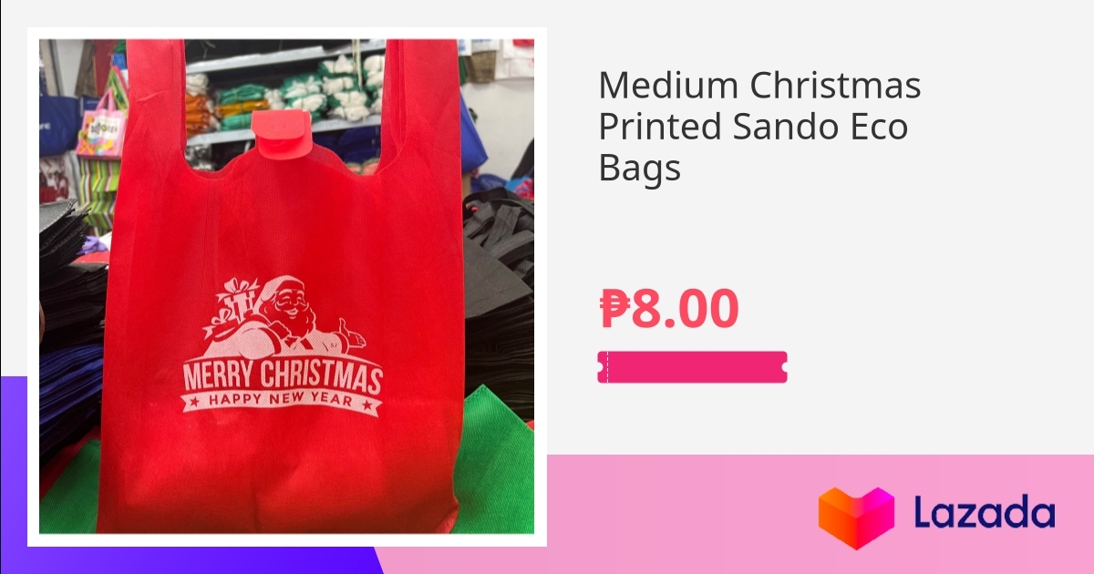 Medium Christmas Printed Sando Eco Bags