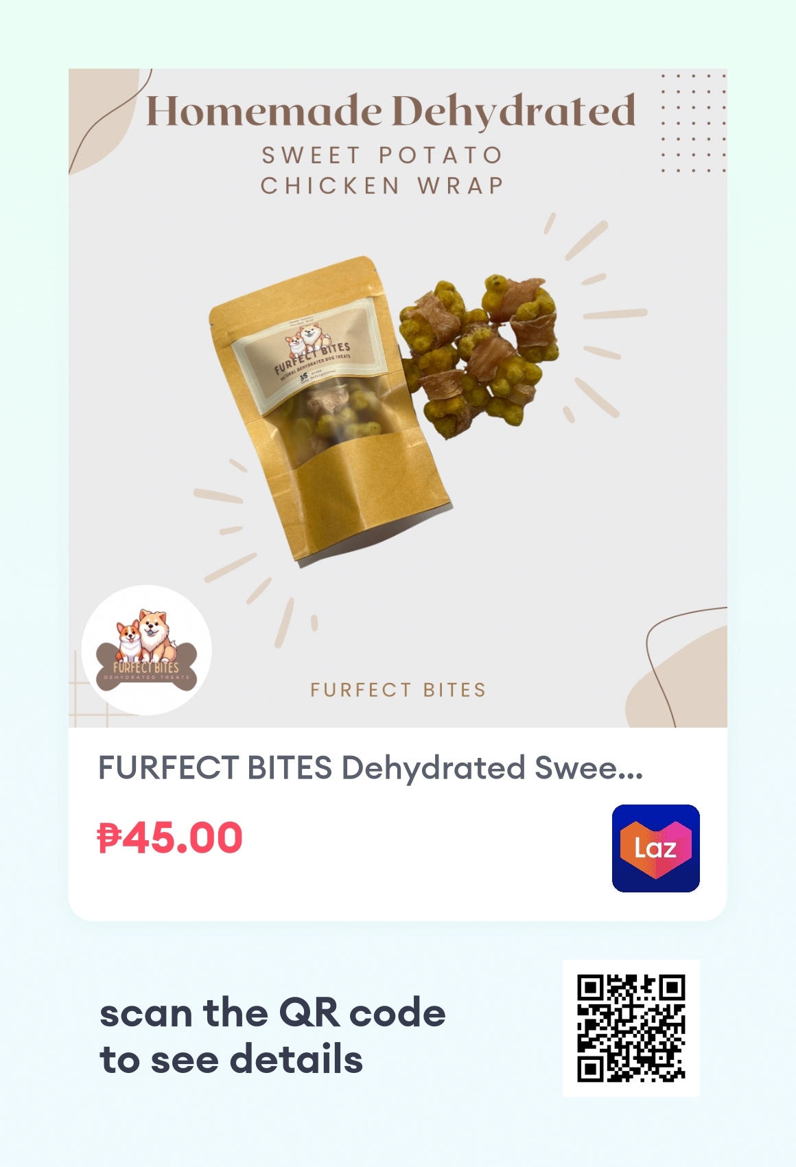 FURFECT BITES Dehydrated Sweet Potato Chicken Wrap - 35 grams