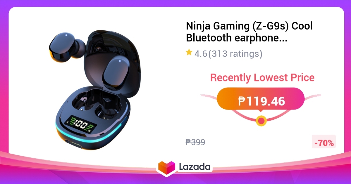 Ninja Gaming (Z-G9s) Cool Bluetooth earphones Wireless Headphones LED ...