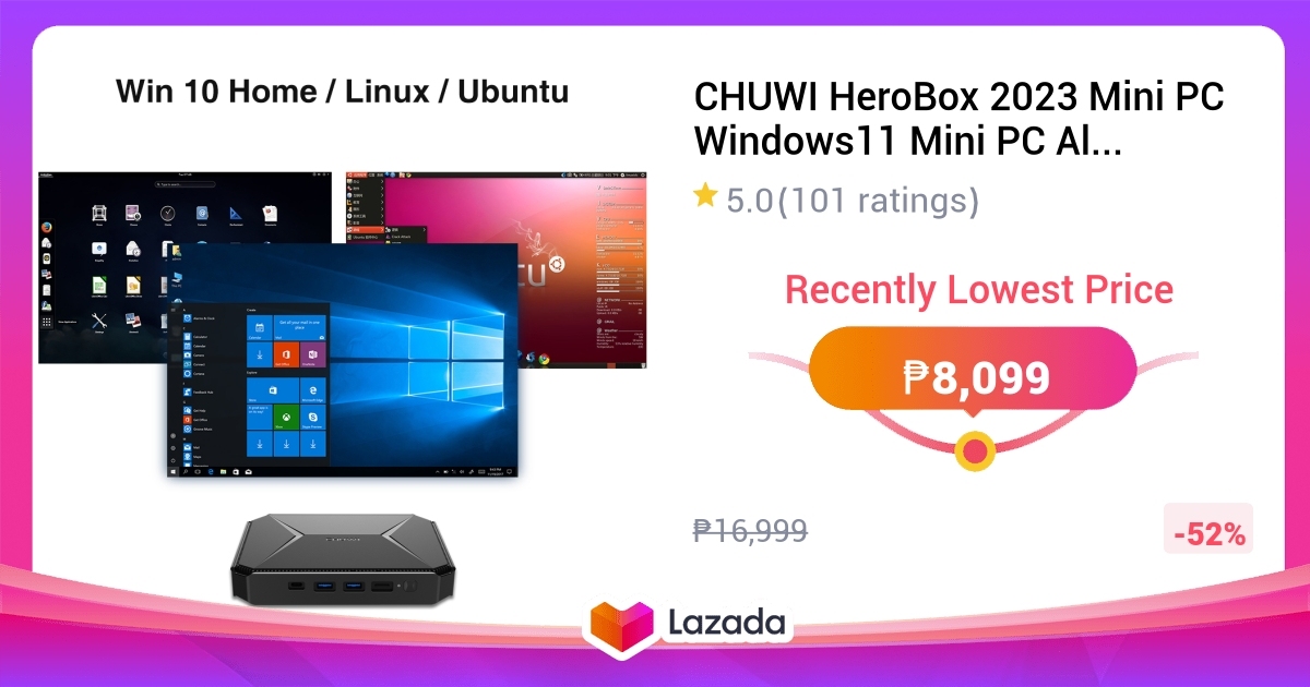 CHUWI HeroBox 2023 Mini PC Windows11 Mini PC All in one Desktop ...