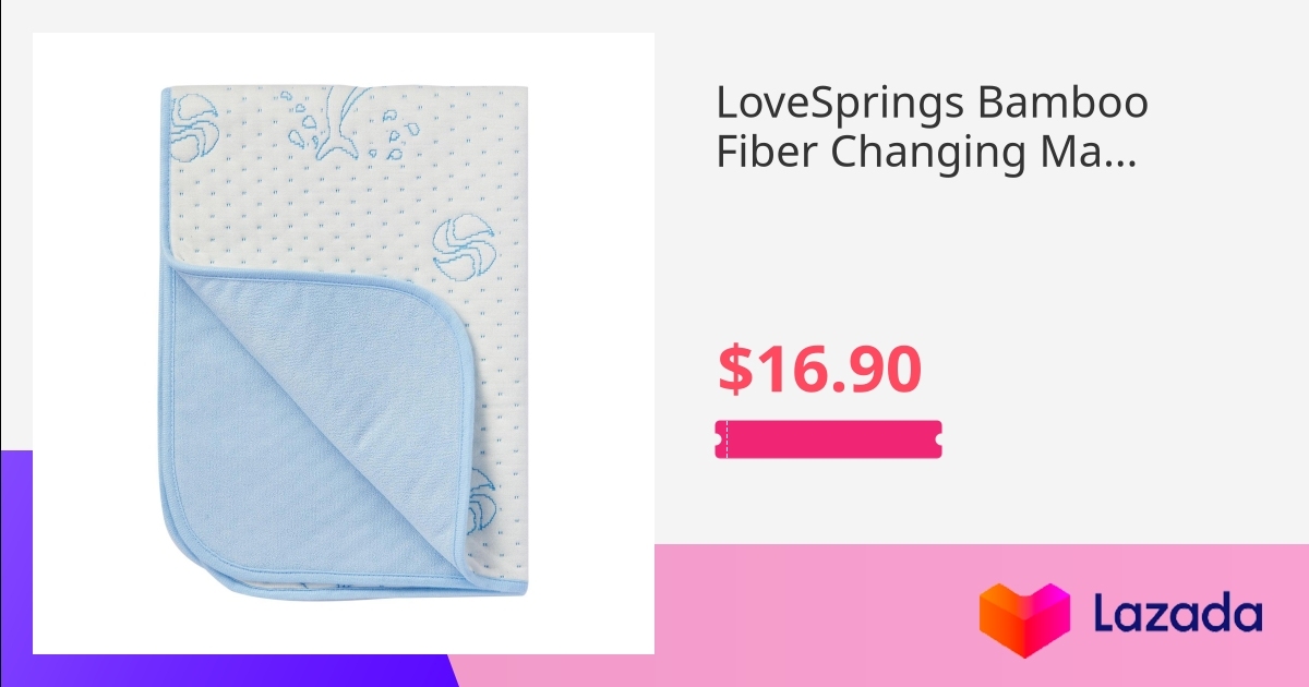 LoveSprings Bamboo Fiber Changing Mat Blue Dolphin
