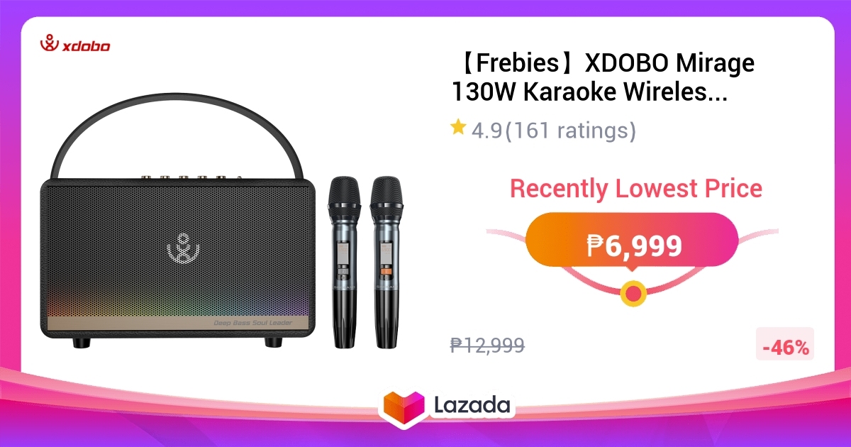 【Frebies】XDOBO Mirage 130W Karaoke Wireless Bluetooth Speaker with 2 ...