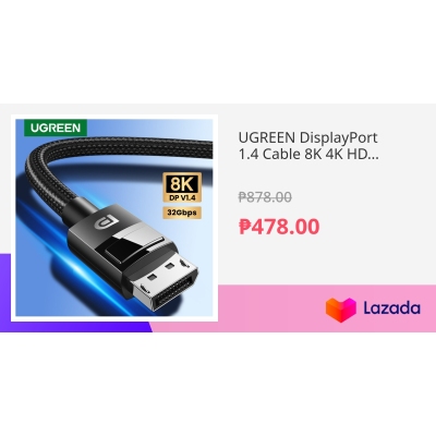 UGREEN DisplayPort 1.4 Cable 8K 4K HDR 165Hz 60Hz Display Port Adapter ...