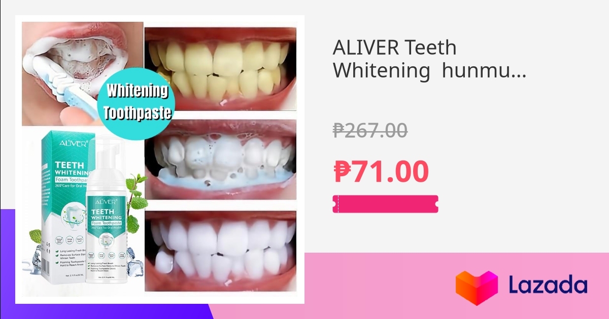 ALIVER Teeth Whitening hunmui Toothpaste Cleansing teeth Mousse Remove ...