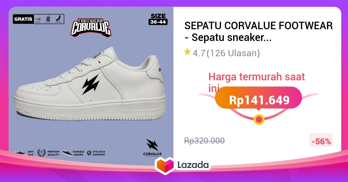 SEPATU CORVALUE FOOTWEAR - Sepatu sneakers hiratsuka 001 bw casual ...