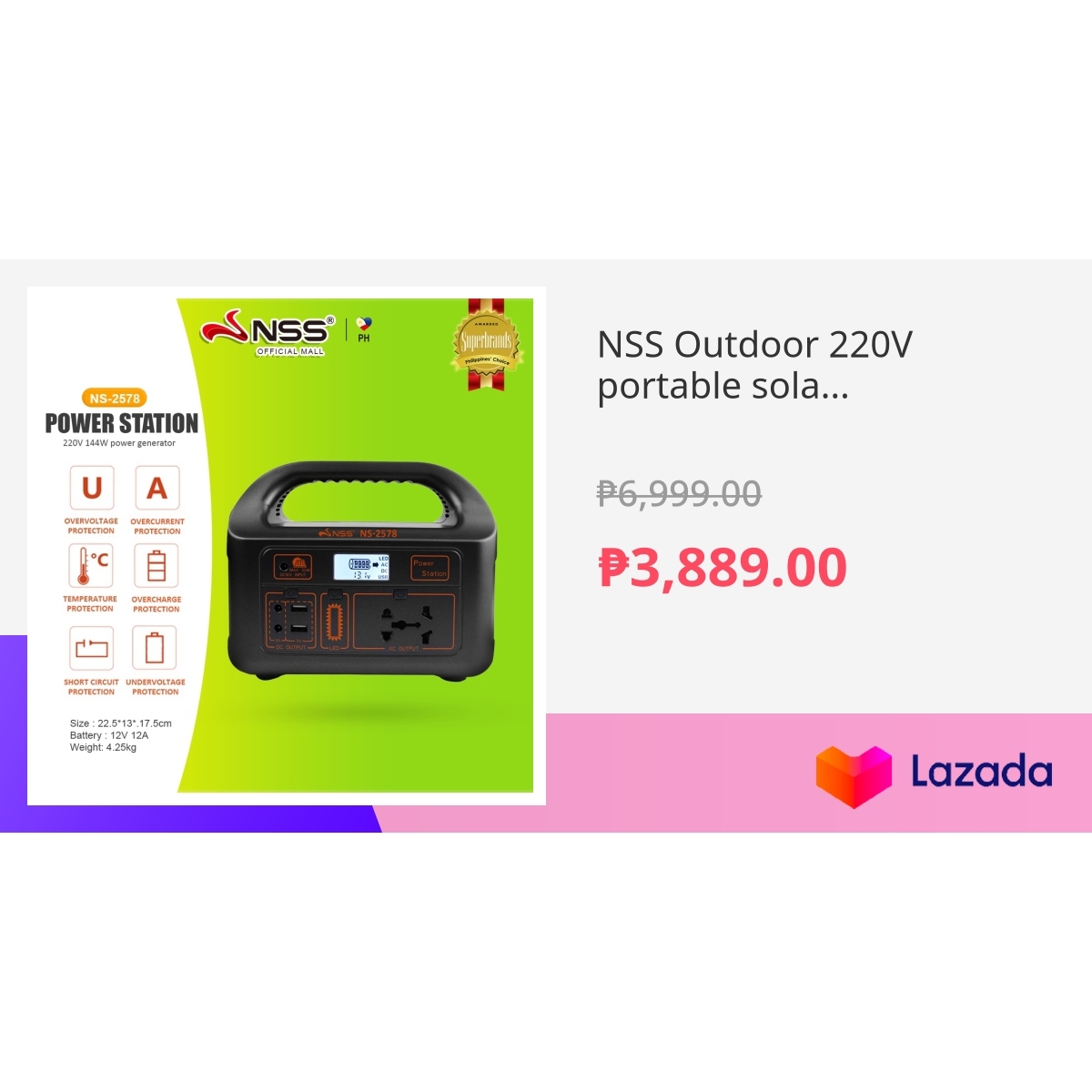 NSS Outdoor 220V portable solar generator power station large capacity ...