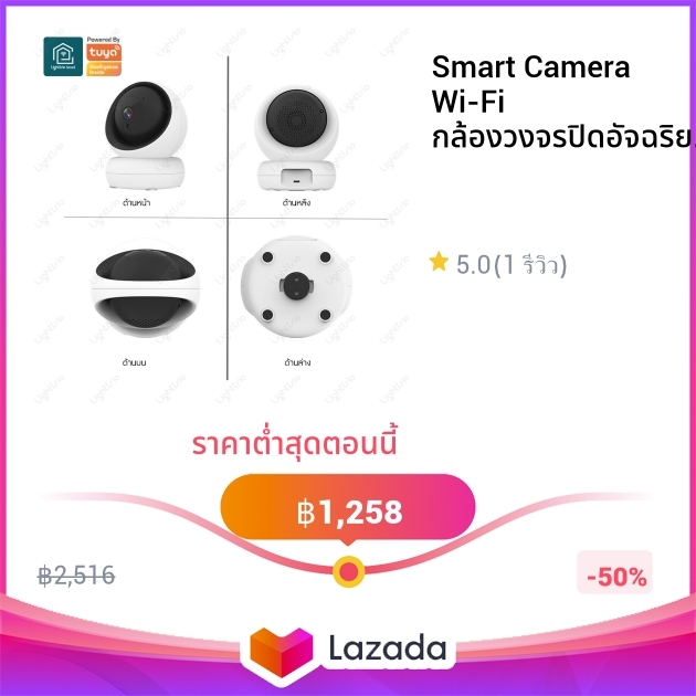 Smart Camera Wi-Fi กล้องวงจรปิดอัจฉริยะ สามารถหมุนได้ มี AI Human ...