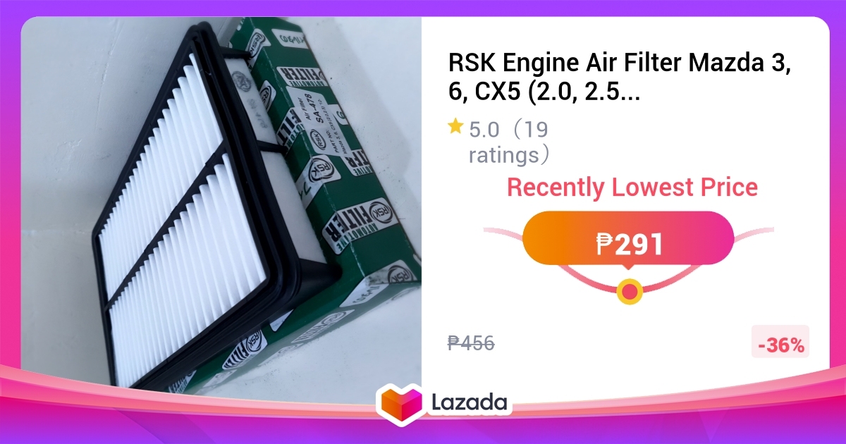 RSK Engine Air Filter Mazda 3, 6, CX5 (2.0, 2.5) 2012 and up (SA-478)