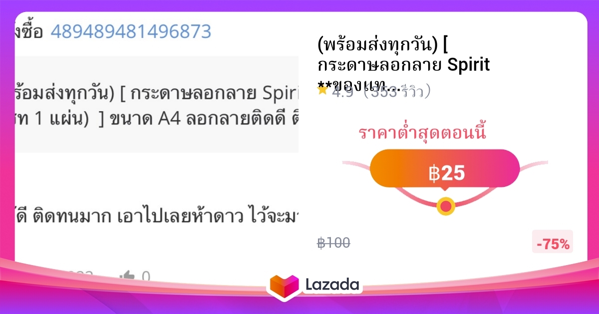 (พร้อมส่งทุกวัน) [ กระดาษลอกลาย Spirit **ของแท้ ** (เซท 1 แผ่น) ] ขนาด A4 ลอกลายติดดี ติดทนนาน ...