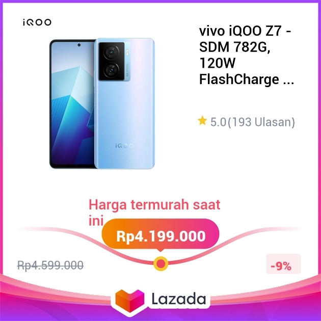 vivo iQOO Z7 - SDM 782G, 120W FlashCharge + 5000mAh, 64MP OIS