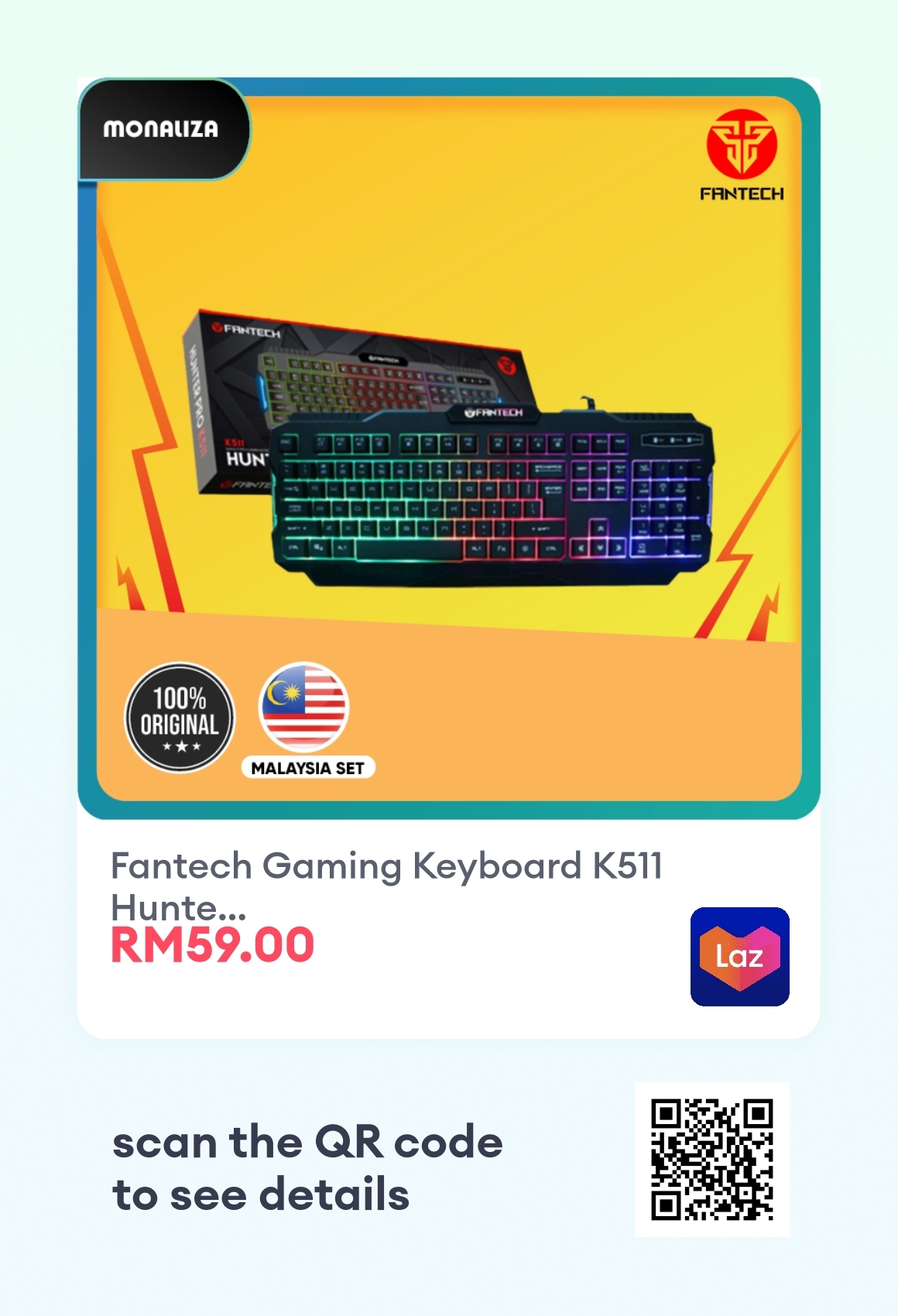 Fantech Gaming Keyboard K511 Hunter Pro