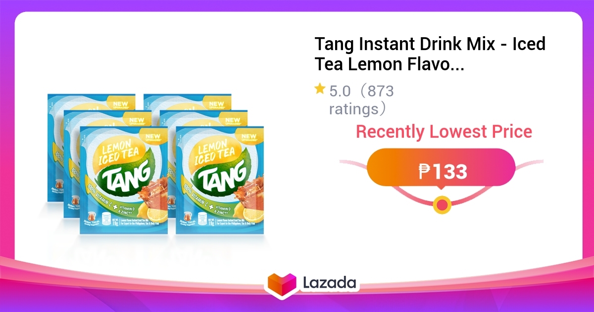 Tang Instant Drink Mix - Iced Tea Lemon Flavor 19g with Vitamins and ...