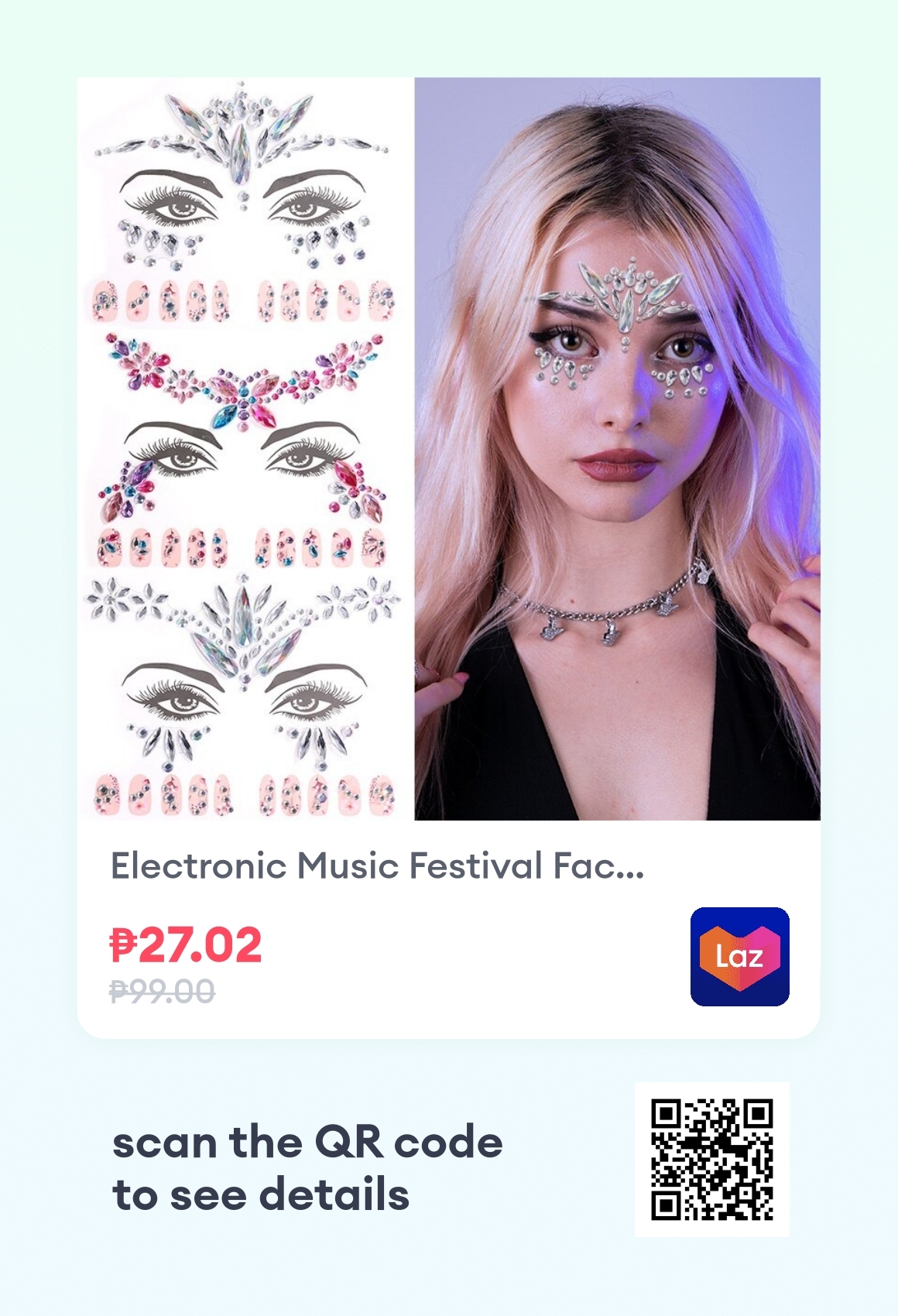 Electronic Music Festival Face Stickers Masquerade Ornament Stickers ...
