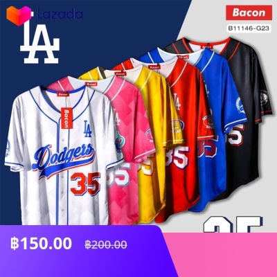 ⚾B11146 เสื้อโอเวอร์ไซส์ Dodgers 35 ผ้าพิมพ์ลาย (OVERSIZE)⚾️