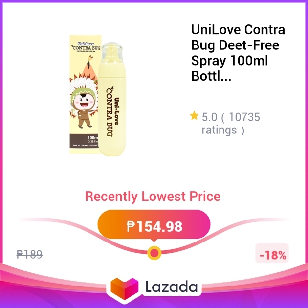 UniLove Contra Bug Deet-Free Spray 100ml Bottle of 1