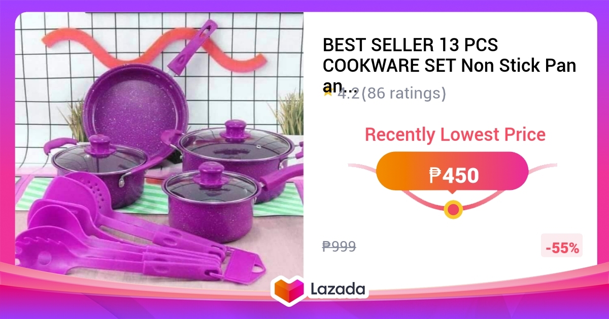 BEST SELLER 13 PCS COOKWARE SET Non Stick Pan and Casserole with ...
