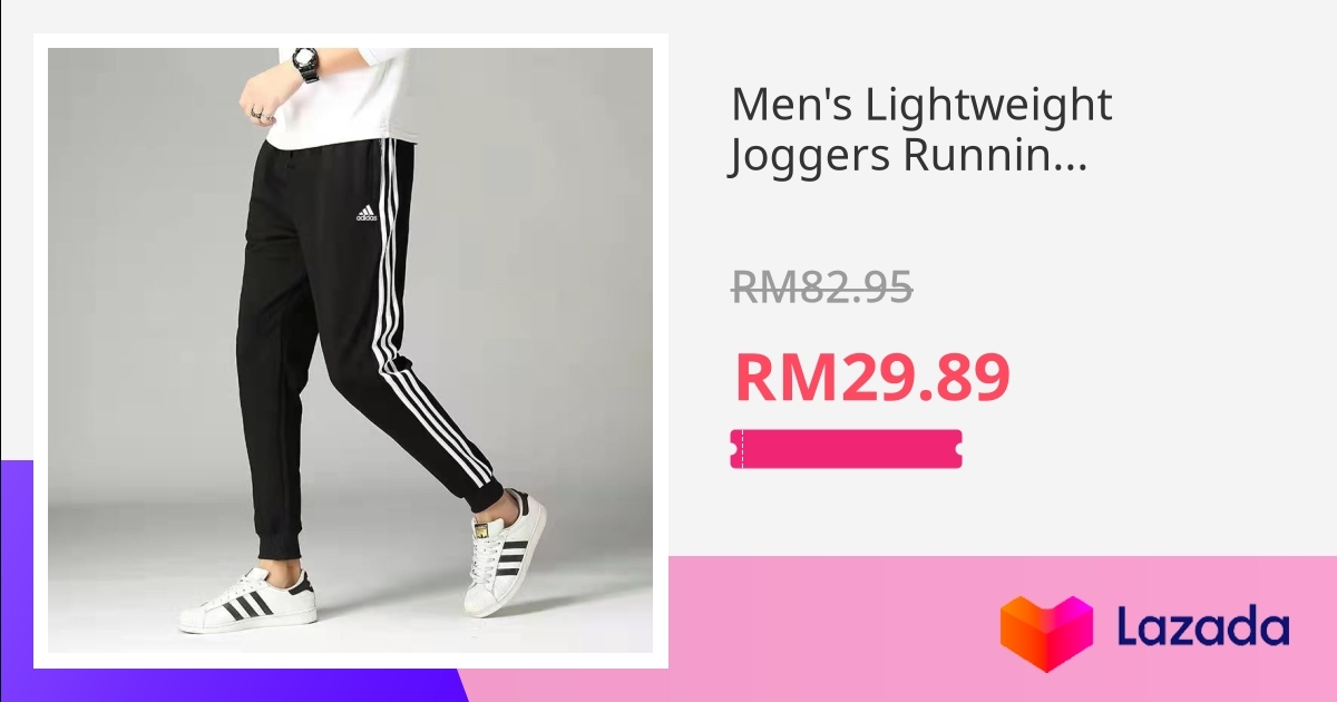 Ringan Lelaki Joggers Running Jogging Seluar Slim Fit Latihan Athletic ...