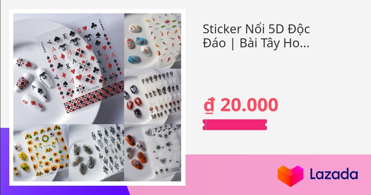 Sticker Nổi 5D Độc Đáo | Bài Tây Hoa Hướng Dương Rắn & Cá Nhện Hoa Hồng ...