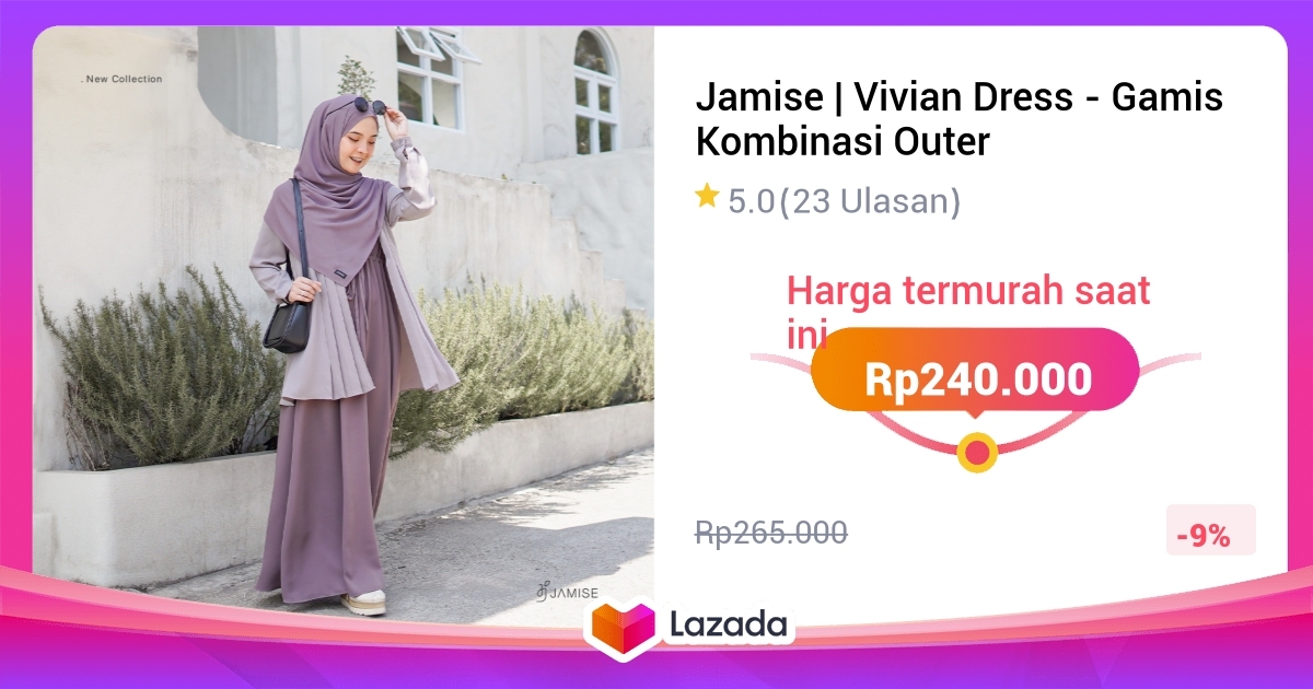 Jamise | Vivian Dress - Gamis Kombinasi Outer