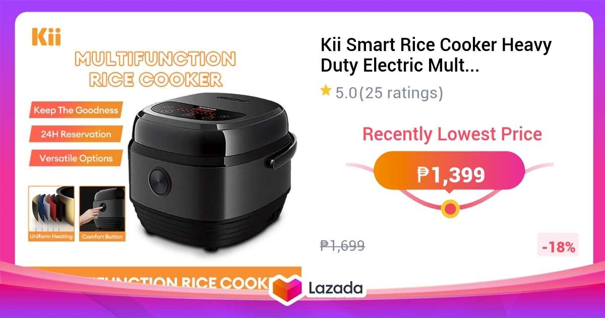 Kii Smart Rice Cooker Heavy Duty Electric Multi Cookers Large Capacity ...