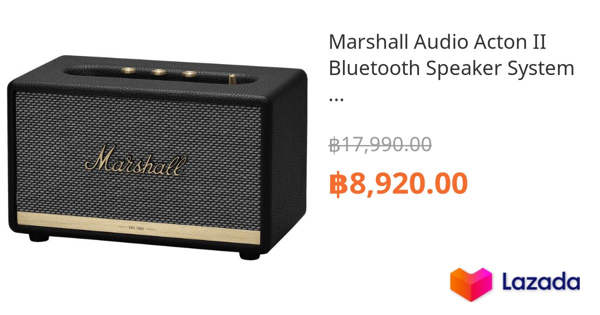 Marshall Audio Acton II Bluetooth Speaker System - [Black]