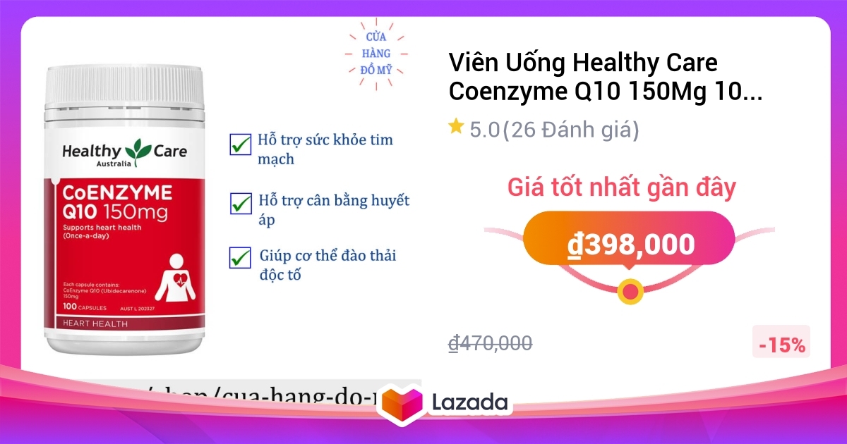 Viên Uống Healthy Care Coenzyme Q10 150Mg 100 viên - Coq10 150mg tăng ...