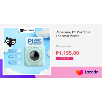 Paperang P1 Portable Thermal Printer with Free Roll of Paper
