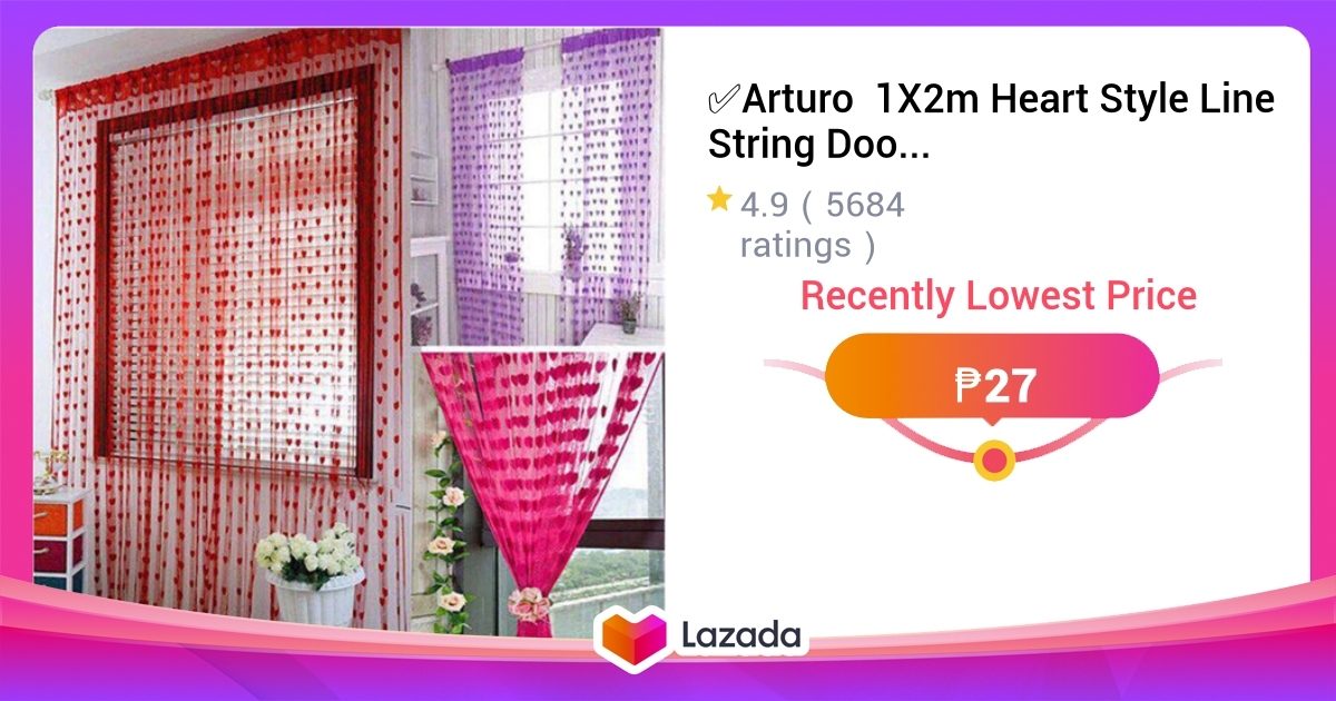 Arturo 1X2m Heart Style Line String Door Curtain assel Window Curtain ...