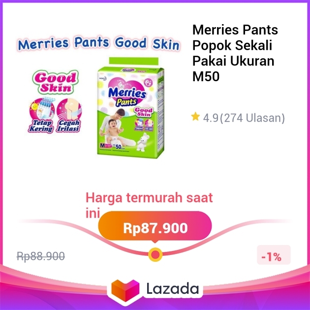 Merries Pants Popok Sekali Pakai Ukuran M50