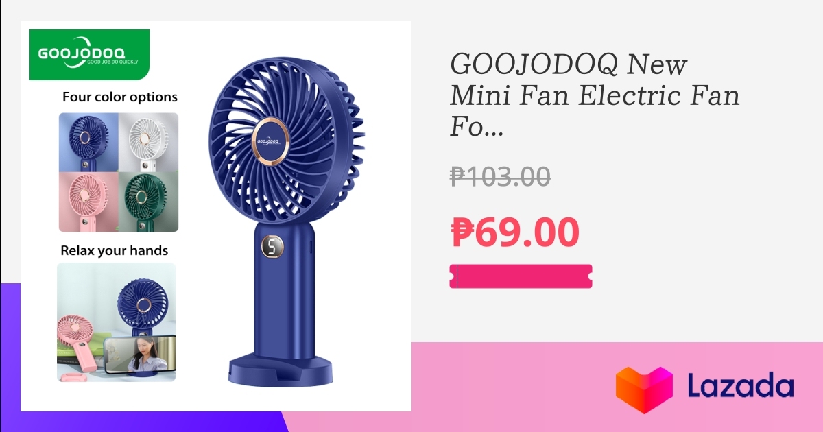 GOOJODOQ New Mini Fan Electric Fan For School Rechargeable Handheld Fan ...