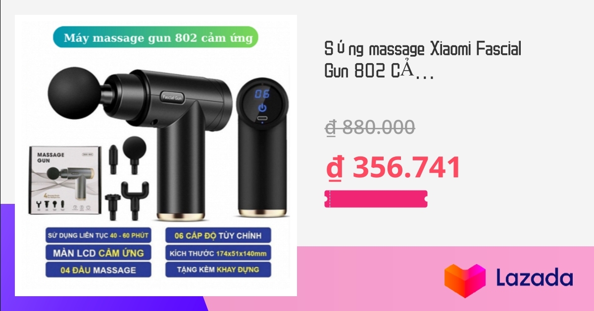 Súng massage Xiaomi Fascial Gun 802 CẢM ỨNG (LCD ) 4 ĐẦU 6 CHẾ ĐỘ - Hỗ Trợ Massage Chuyên Sâu ...