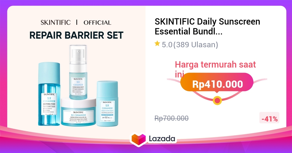SKINTIFIC Daily Sunscreen Essential Bundle 4PCS-Terlindungi Sinar UV ...