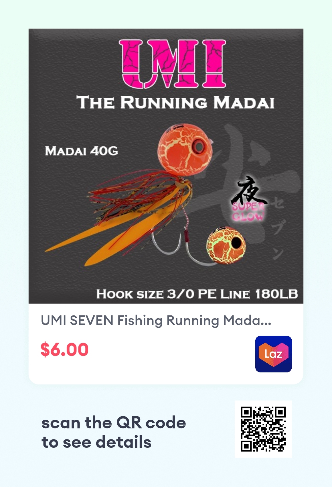 UMI SEVEN Fishing Running Madai 40g/80g