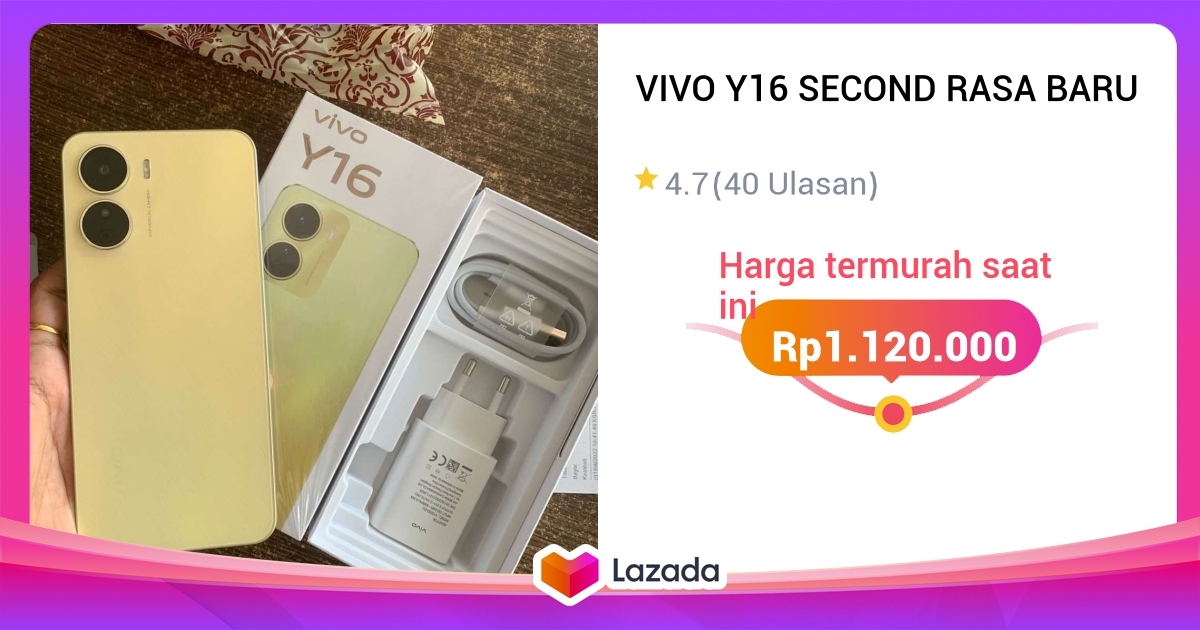 VIVO Y16 SECOND RASA BARU