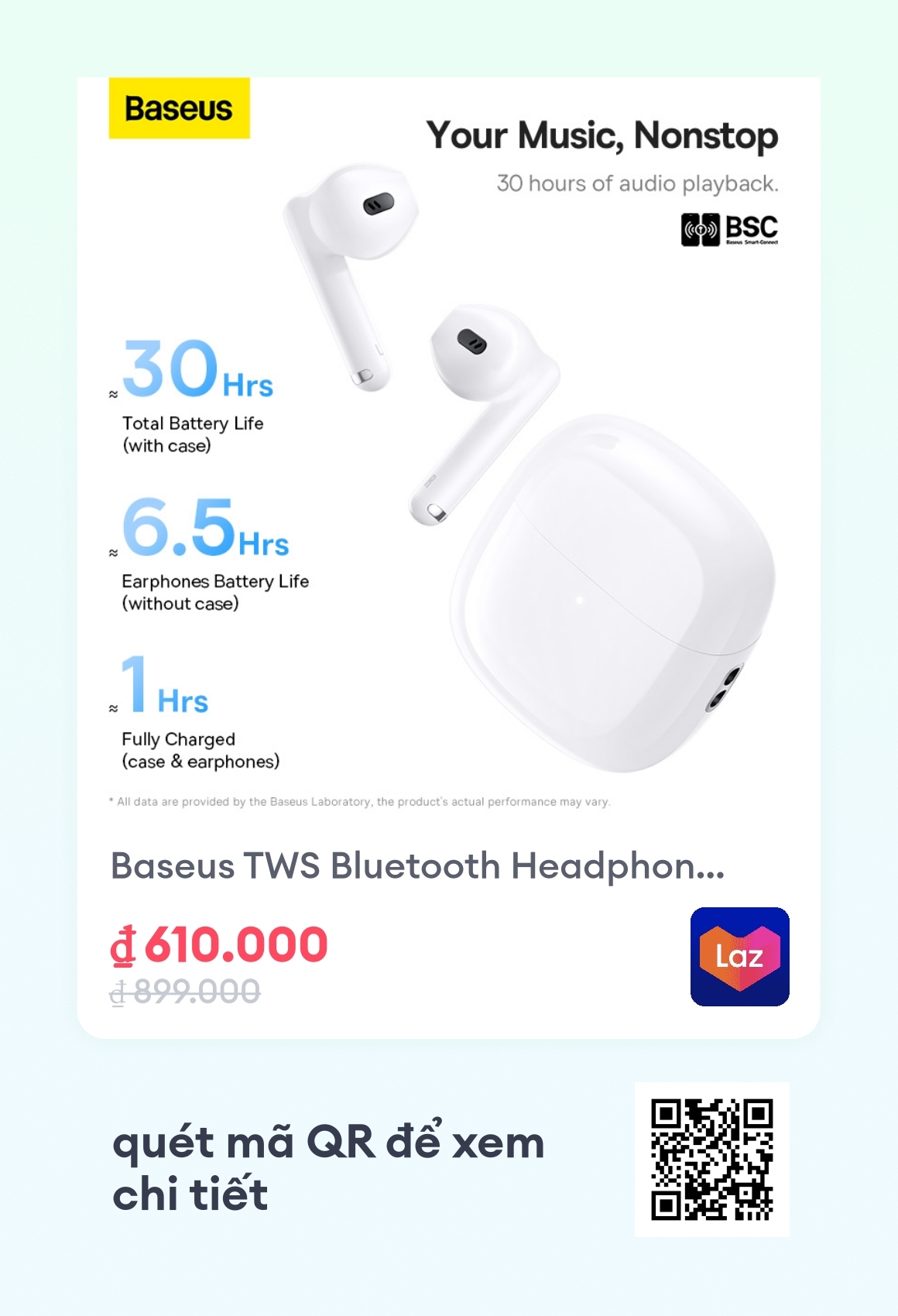 Tai Nghe Baseus TWS Bluetooth Headphone Bowie WX5 Wireless Stereo ...
